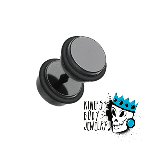 Black Steel Fake Plugs (18 gauge) | King's Body Jewelry