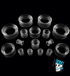 CLEAR GLASS Tunnels (8 gauge - 4 inch) | King's Body Jewelry