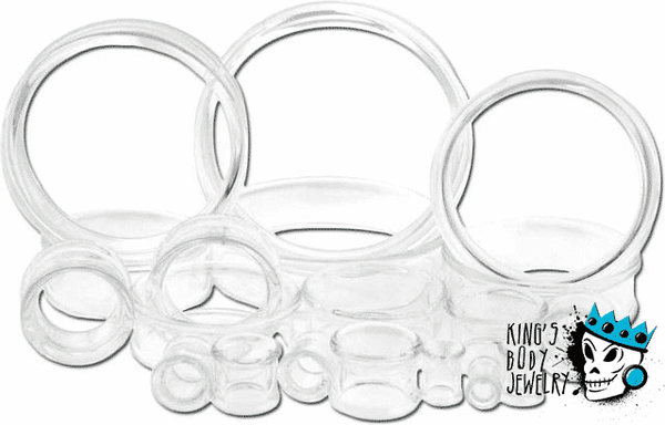 CLEAR GLASS Tunnels (8 gauge - 4 inch) | King's Body Jewelry